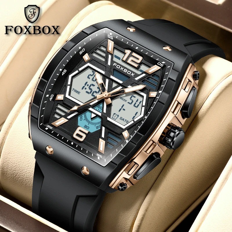 FOXBOX Slicon Luxury Mens Quartz Watch Sport Waterproof Digital ...