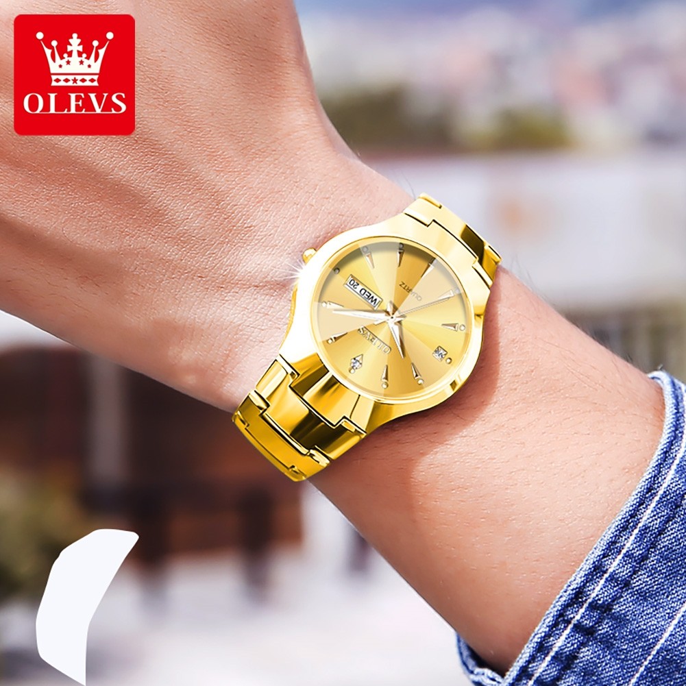 OLEVS 8697 Men's Watch Tungsten Steel Quartz Waterproof Watch Luminous ...