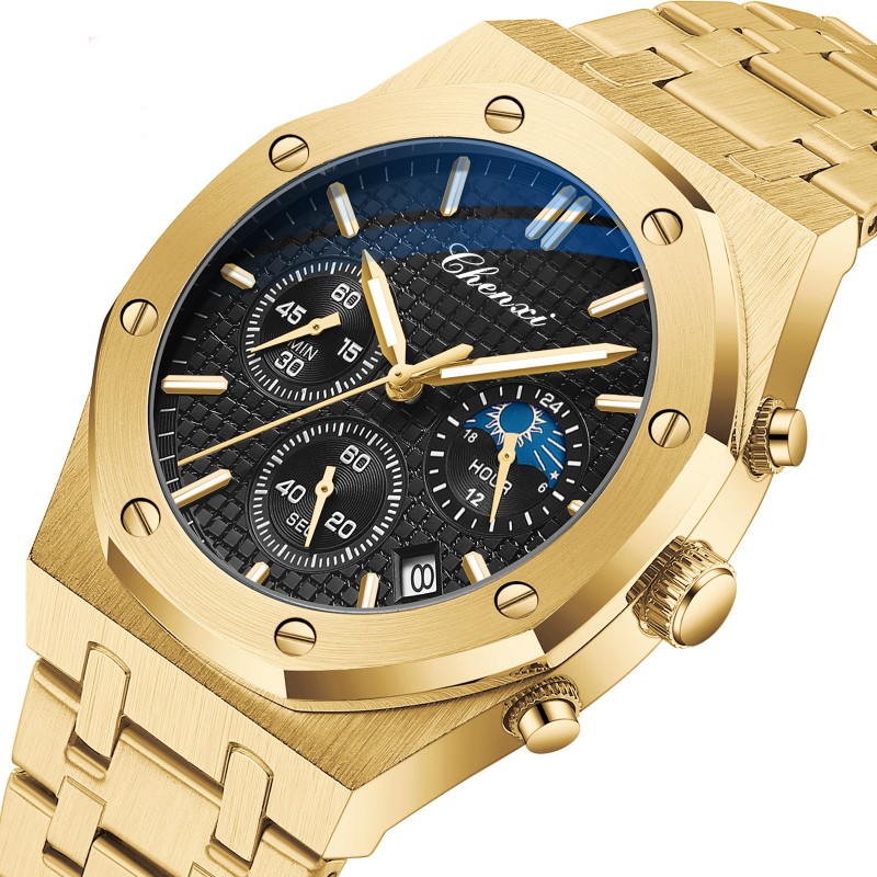 Luxury Gold Watches for Men Royal Stainless Steel Waterproof ...